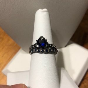 Jewelry | Unique Beautiful Blue Engagement Ring Set | Poshmark